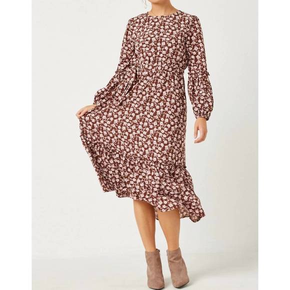 Hayden | Dresses | New Hayden La Flow With The Times Floral Midi Dress ...